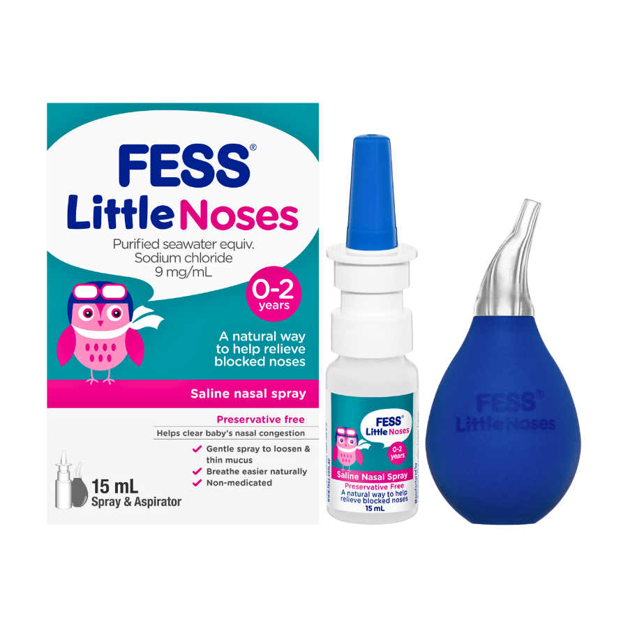 Fess Little Noses Spray - Xịt rửa mũi cho trẻ sơ sinh kèm bóng hút mũi ...
